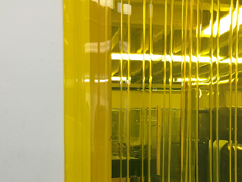 Strip Door - 34 in. X 72 in. Yellow Ribbed 8 in. - Strip-Curtains.com
